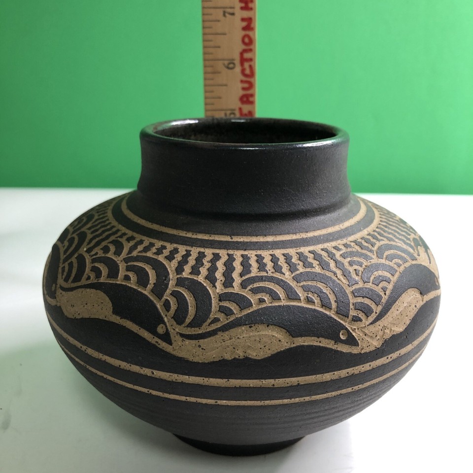 1985 CHARLES SMITH Art Pottery Vase Planter African American- Mobile ...