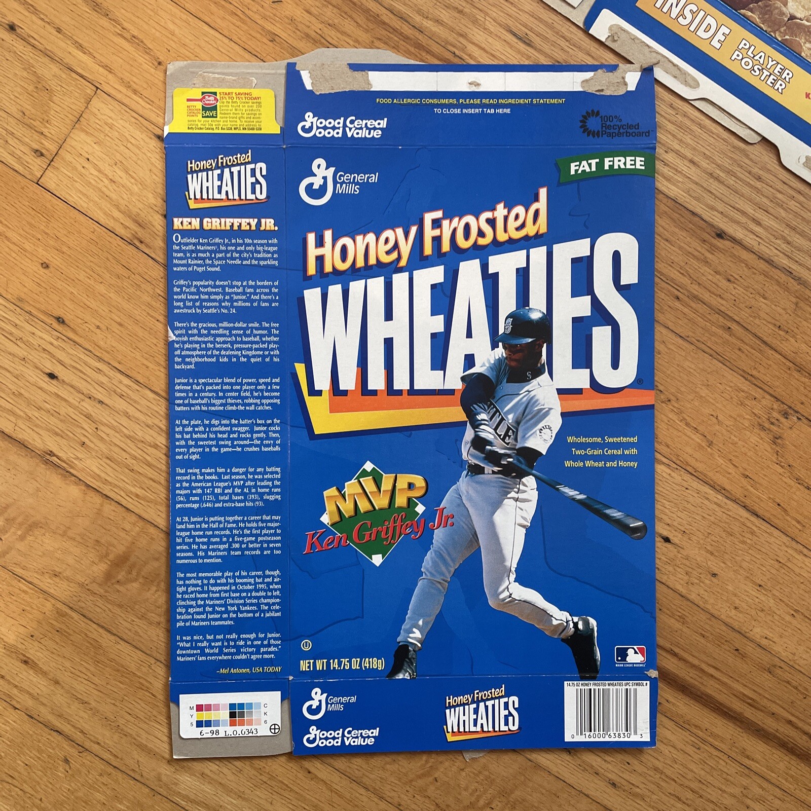 (9) KEN GRIFFEY Jr 1997-99 Honey Frosted/ Wheaties Cereal Empty Box Lot ...