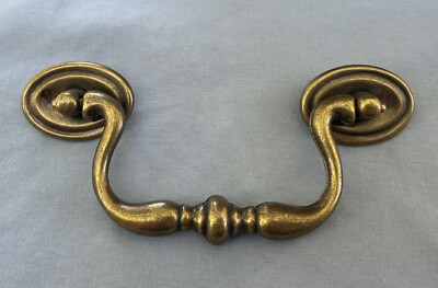 Chippendale Vintage Antique Hardware Drawer Bail Pull Brass Swan Neck 4 ...
