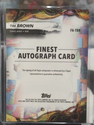 2024 Topps Finest Tim Brown Autograph GOLD AUTO #50/50 Raiders WR FA ...