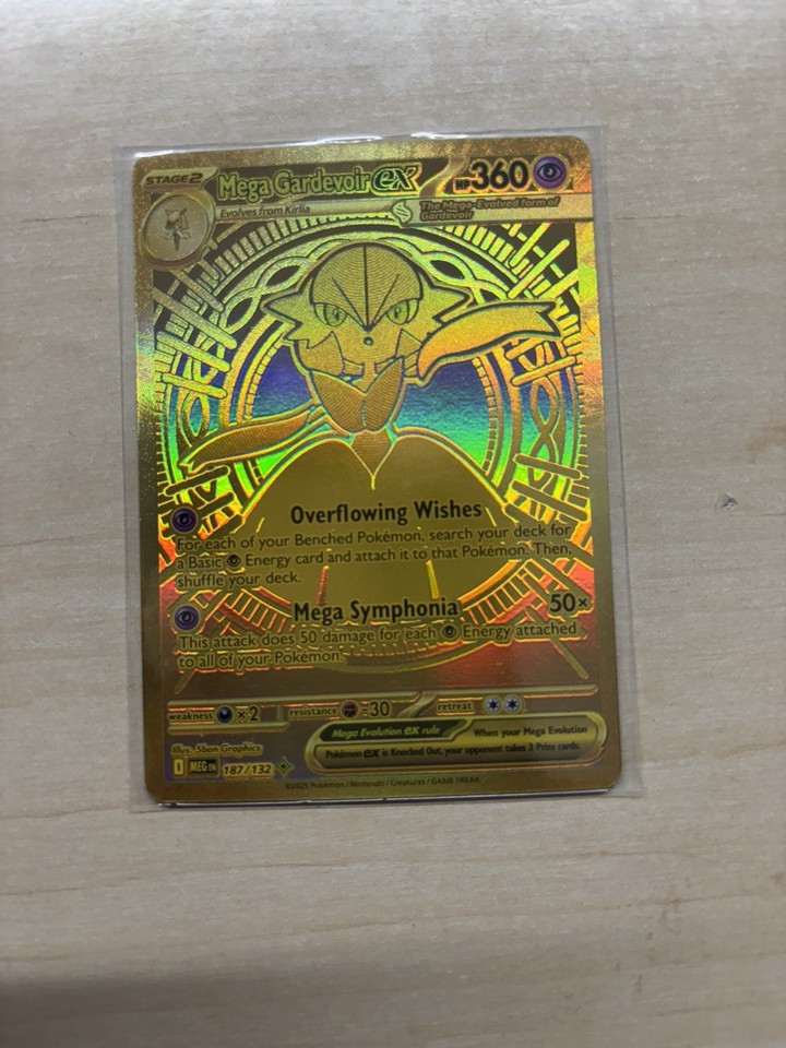 Pokemon Mega Evolutions Mega Gardevoir EX 187/132 Mega Hyper Rare Gold ...