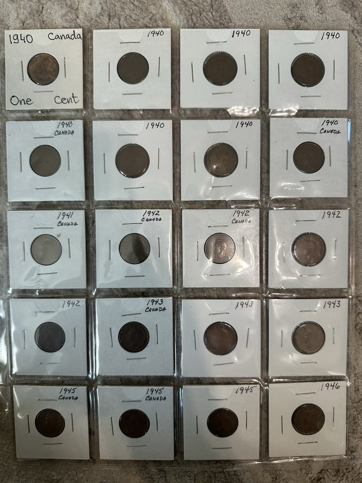Canadian Small One Cent Coin Collection. 145 Pennies From 1922-2012 All ...