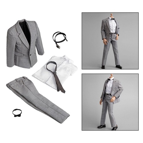 1:6 Man's Suit Set Formal Outfits Fashion Party Stage Props for 12 ...