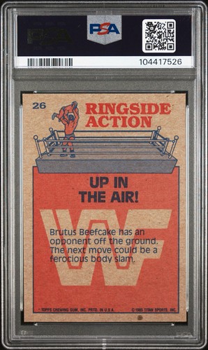 1985 Topps WWF WWE #26 Up In The Air! Brutus Beefcake PSA 8 | eBay