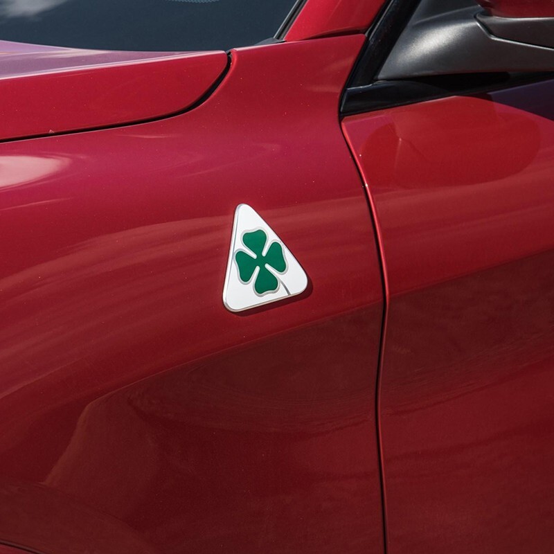 2pcs Alfa Romeo Silver Green Clover Side Fender Stickers Emblems Badges ...