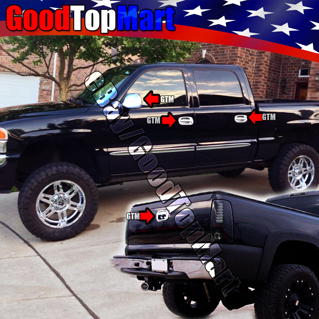 For SILVERADO+SIERRA 1999 2000-2006 Chrome Covers Full Mirrors+4 Doors ...