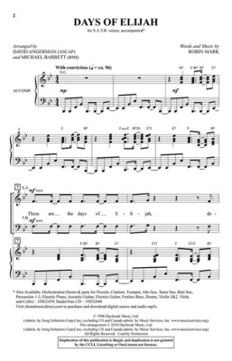Days of Elijah SATB Robin Mark | eBay