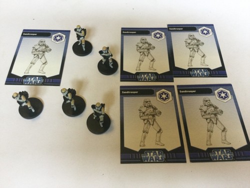 5 x sand trooper Star Wars Miniatures + Stat Cards | eBay Australia