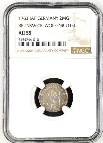 1763 IAP German States Brunswick Wolfenbuttel Wildman 2 Mariengroschen ...