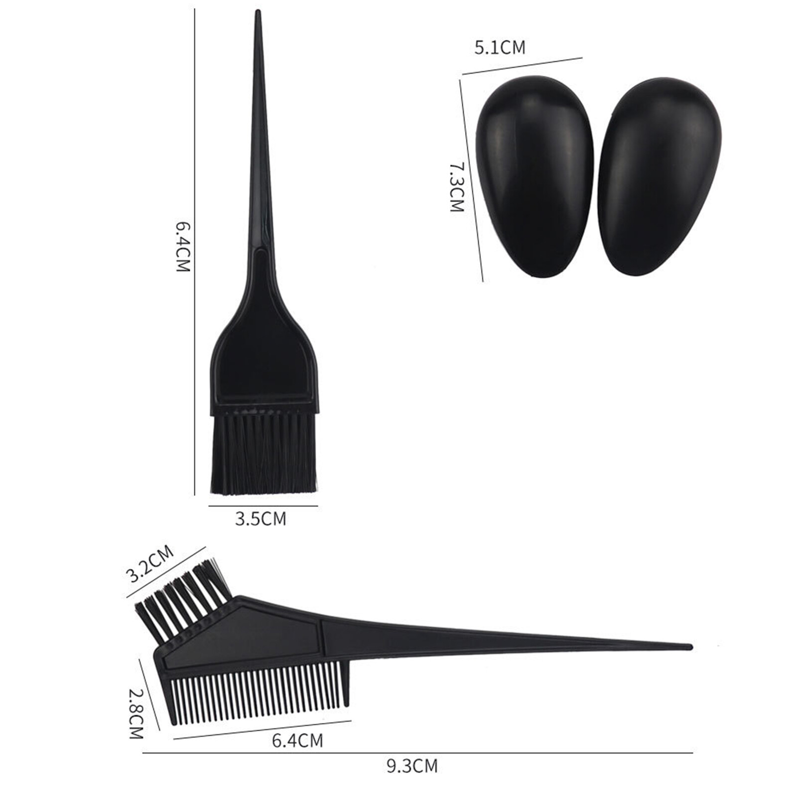 7pcs Hair Color Mixing Dye Kit Hair Dyeing Brushes Comb Mixing Bowl ...