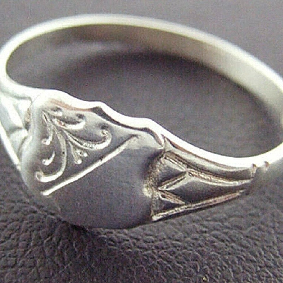 Ring Real 925 Sterling Silver Solid Unisex Engraved Keepsake Signet ...