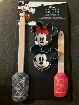 Disney Mickey Minnie Mouse 4 Piece Spatula and Cookie Cutter Set NEW ...