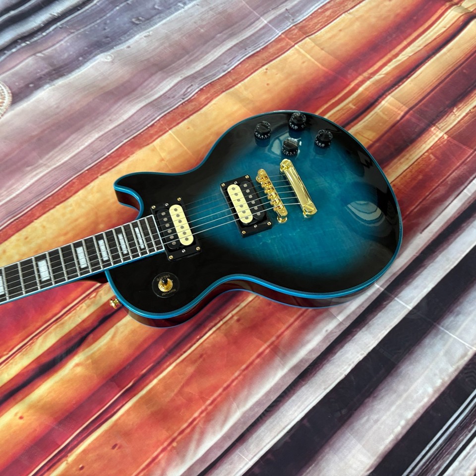 HANDMADE Les Paul Custom Widow Electric Guitar blue winding entry level ...