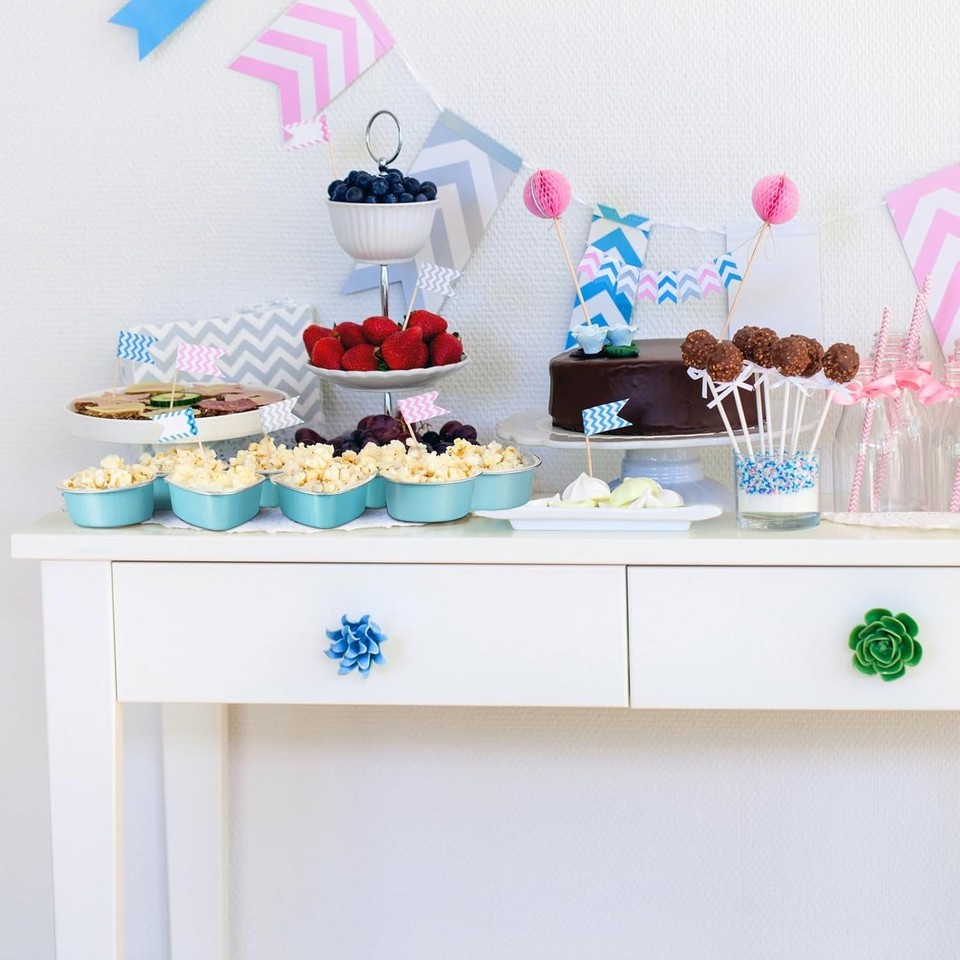 Aluminum Foil Cake Pan Heart Shaped Cupcake Cup with Lids 100 ml/ 3.4 ...