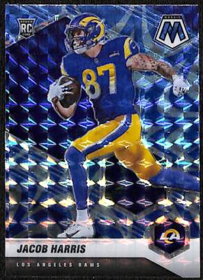 2021 Mosaic Jacob Harris #338 Blue Reactive Prizm Rookie Los Angeles ...