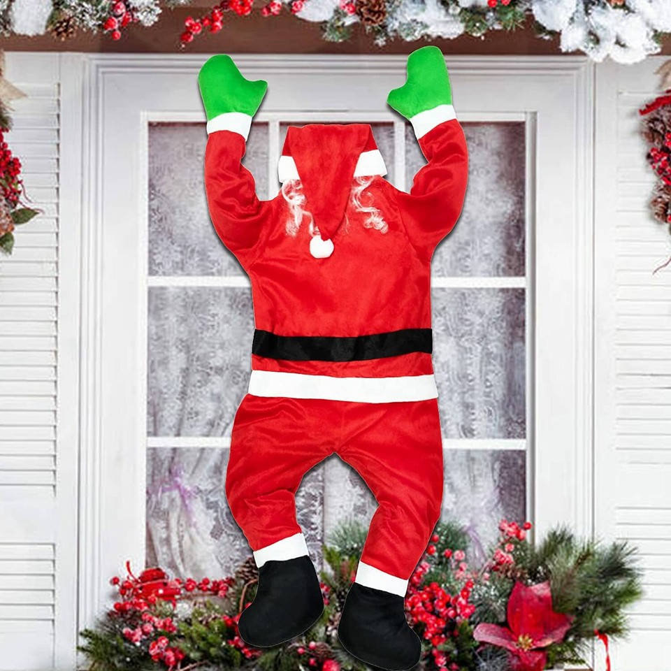 Christmas Hanging Santa Claus Decoration Yard Climbing Xmas Party ...