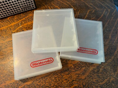 Nintendo Lot (3) Clear Plastic NES Logo Cartridge Hard Clamshell Game ...