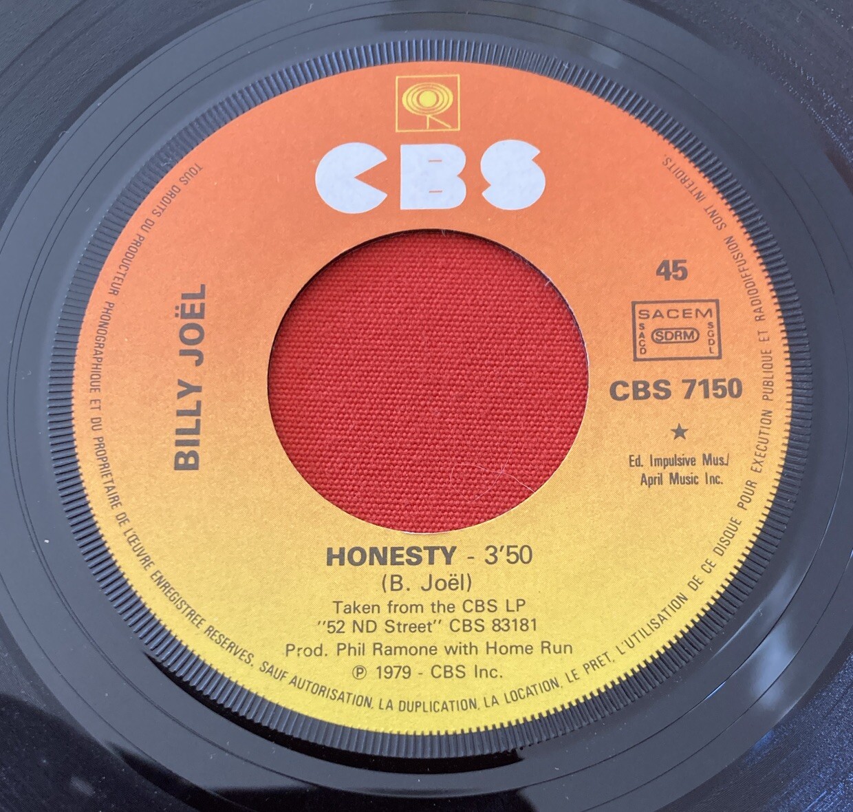 BILLY JOEL HONESTY ROOT BEER RAG CBS7150 VG+ VINYLE 45T SP | eBay