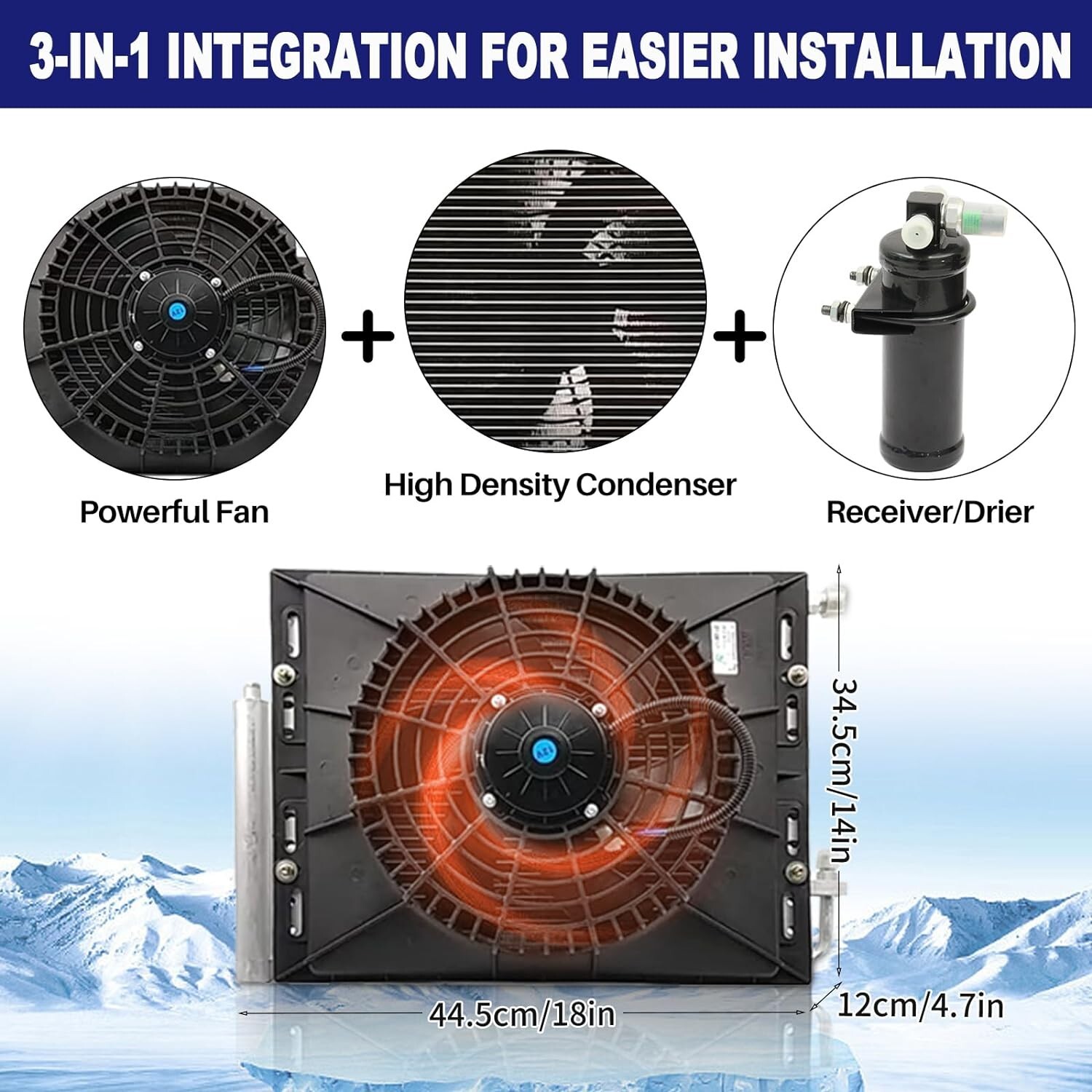 12V Underdash Only Cool Air Conditioner Universal Electric AC Unit for ...
