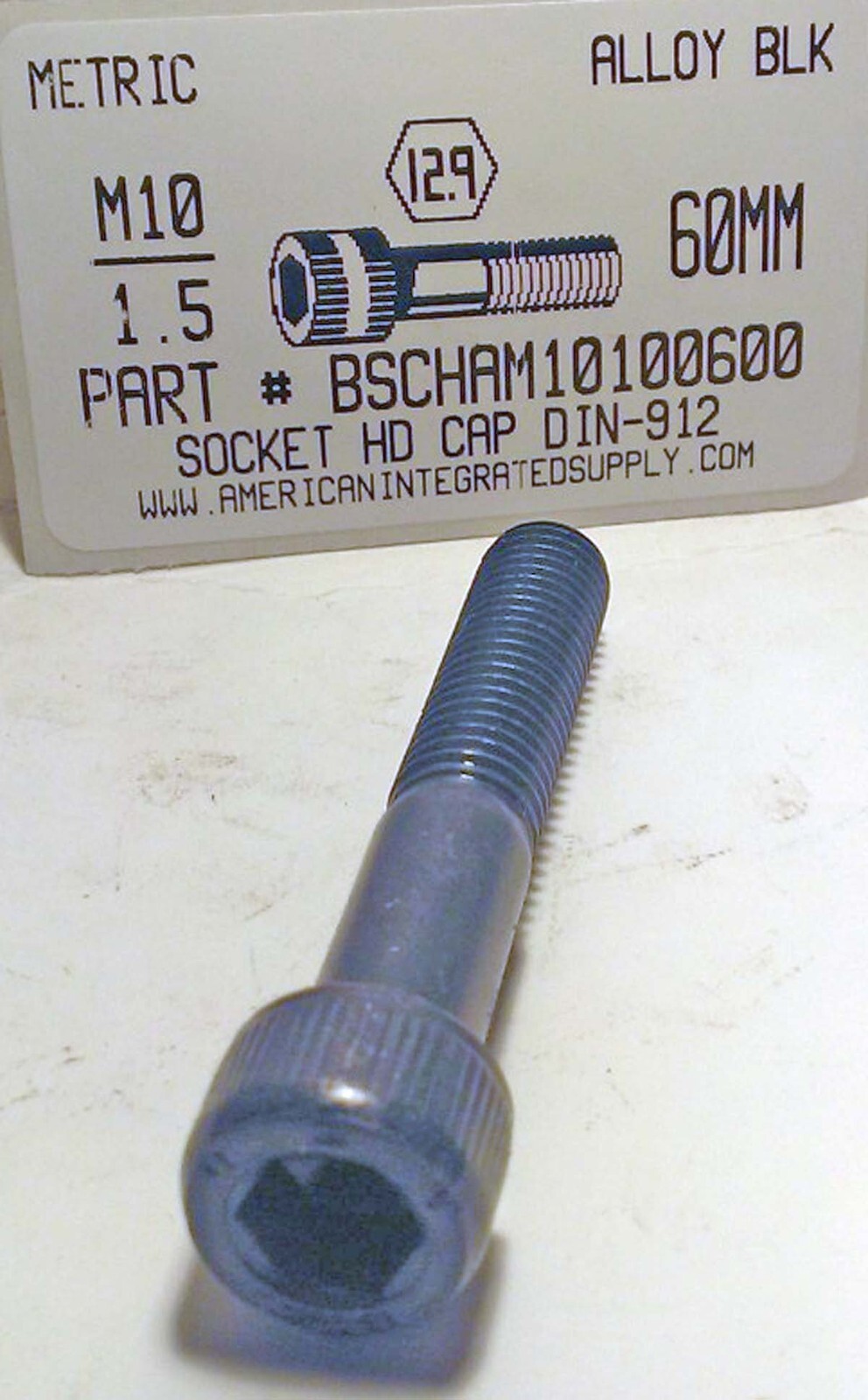 M10-1.50X60MM SOCKET HEAD CAP SCREWS GRADE 12.9 STEEL BLACK (5) | eBay