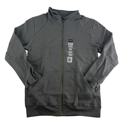 Men's Cadet Collar Full Zip Sweatshirt Jacket by GILDAN Charcoal Gray ...