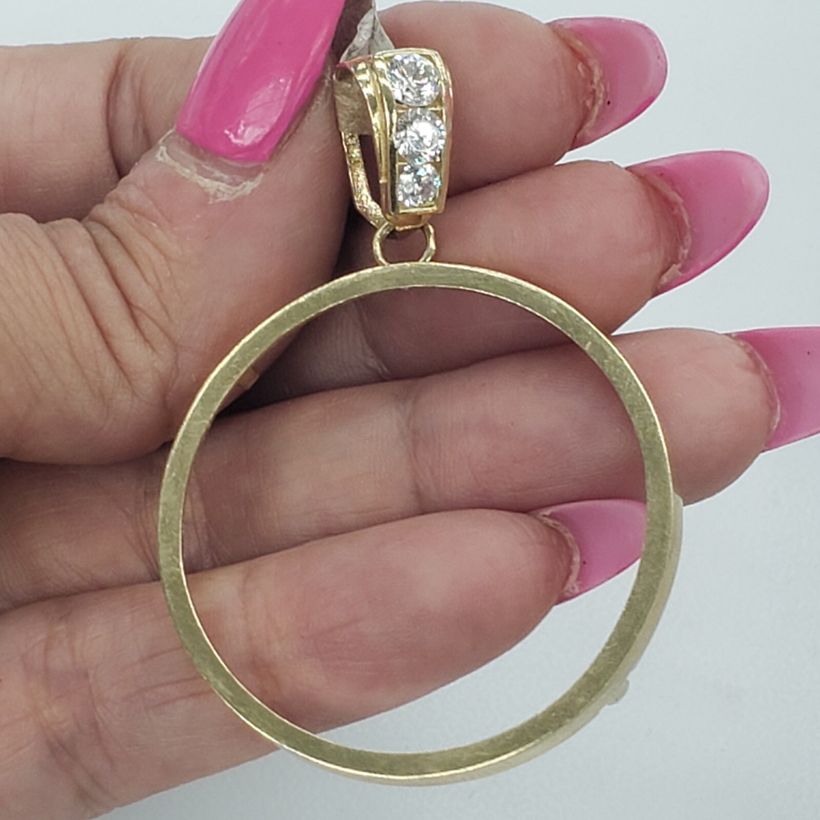 14k solid gold 4 Prong 50 pesos centenario Coin Bezel Frame pendant | eBay