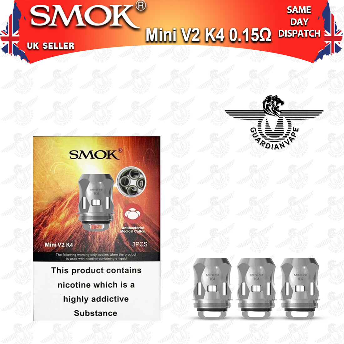 SMOK BABY V2 Coils x3 A1 | A2 | S1 | S2 | K1 | K4 -TFV MINI V2 Free UK ...