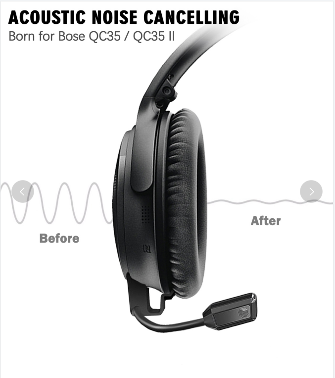 Detachable Boom Cable Microphone for Bose QuietComfort 35 / QC35 II ...