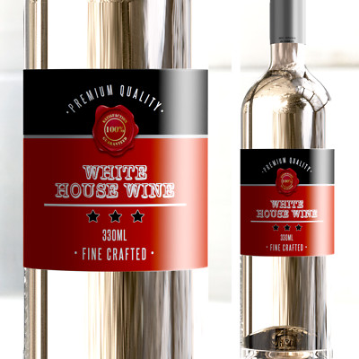 Rhodes RED WHITE ROSE WINE BOTTLE LABELS HOME BREW WATERPROOF GLOSS ...