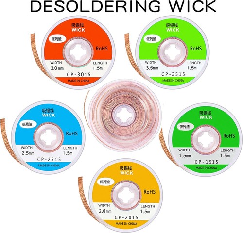 Solder Wick，10 Pack No-Clean Soldering Wick Braid 5 Different-w 1.5m-l ...