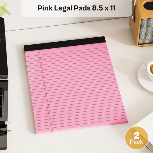 4 Pack Pink Legal Pads 8.5 X 11 Pink Note Pads 8.5 X 11 Notepad 8.5 X ...