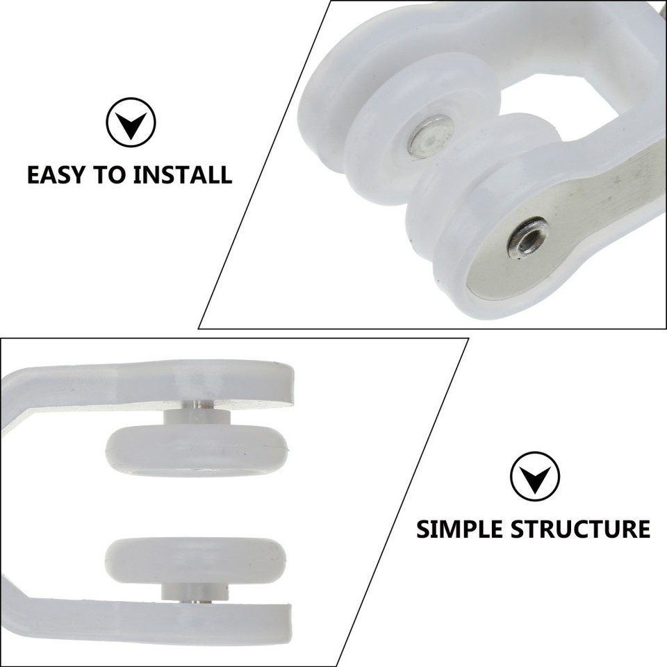 20 Pcs Track Installation Ceiling Roller Curtain Rollers Pulley Inserts ...