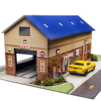 1/64 Xtreme Clean Car Wash Photo Real Scale Kit Hotwheels Scenery Track ...