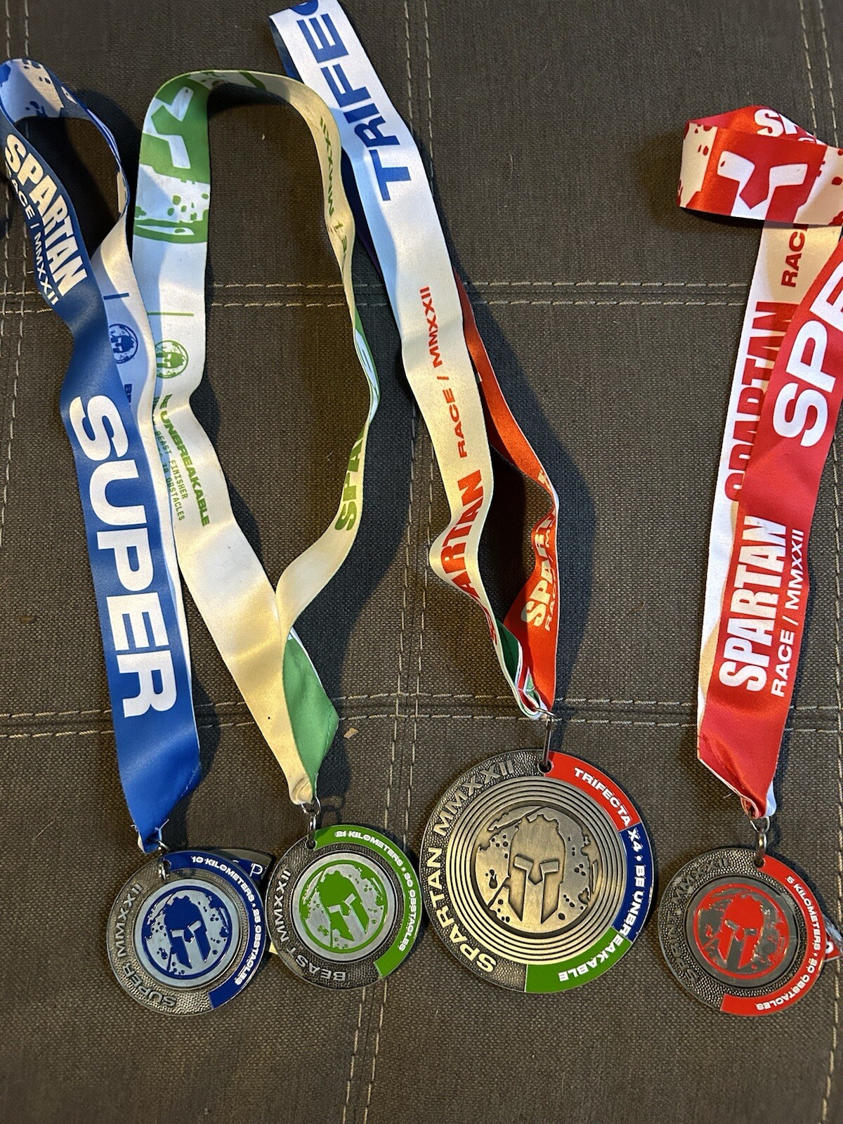 2022 Spartan Race Sprint, Super, Beast Medal with Trifecta Wedge & 4x ...