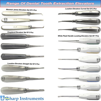 Tooth Extraction Elevators Warwick, Coupland, Luxation Straight, Curved ...
