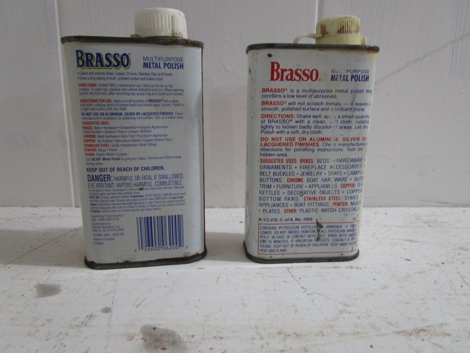2 Vintage Brasso Metal Polish Cans 8 oz ea. | eBay