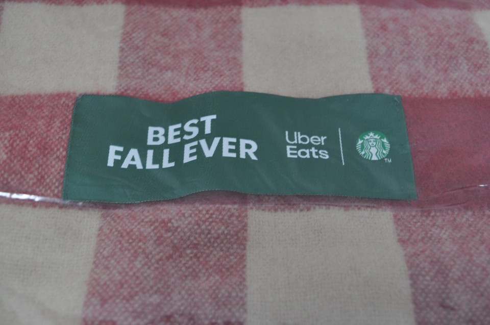 Starbucks x Uber Eats Best Fall Ever Scarf Plaid Flannel Cozy Red ...