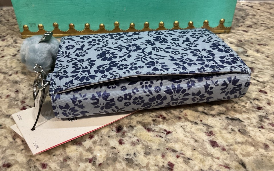 KIPLING PIXI Snap Medium Trifold Wallet Polyamide KI3084 Garden Shimmer ...