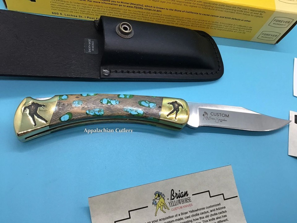 Brian Yellowhorse Custom Buck 110 Cholla Cactus Knife Zombies YH409 | eBay