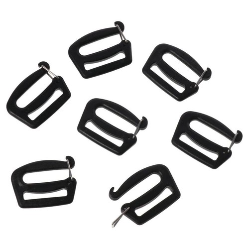 Black Webbing Clip Plastic Tri-Glide Slides Adjustable Strap Buckle Diy ...
