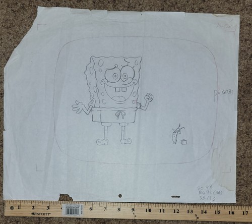 HUGE SpongeBob SquarePants Production Drawing from Walking Small | eBay