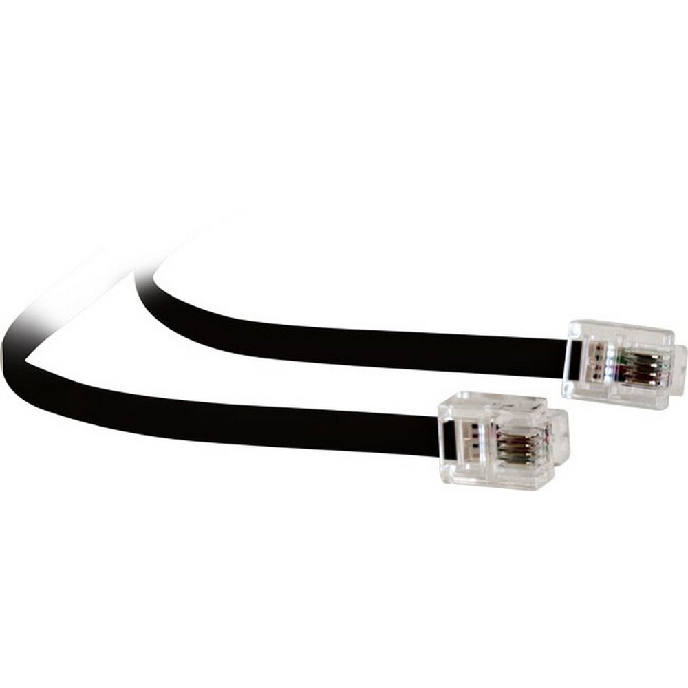 2Mt Modular Plug Lead - Black RJ12 Line Cord 6P4C Tel5150 | eBay