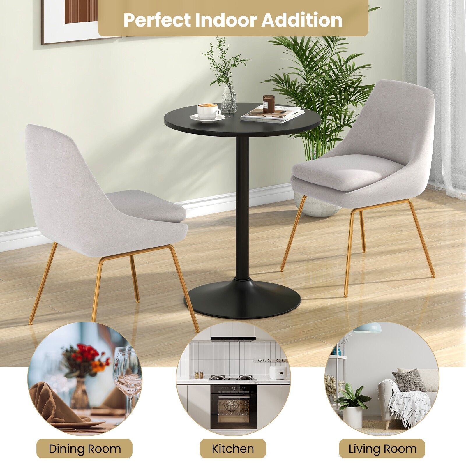 COSTWAY 60cm Round Dining Table Modern Tulip Table Small Circle Dining ...