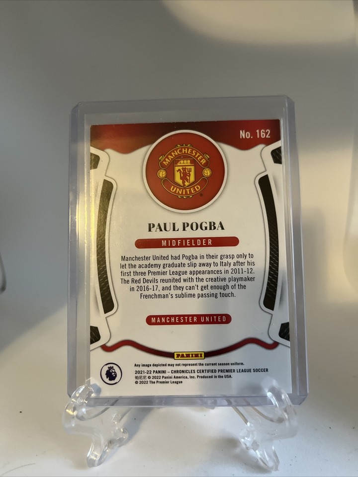Paul Pogba 2021-22 Panini Chronicles Certified Manchester United Card ...