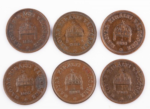 Hungary 1 Filler 1894 95' 96' 97' 99' 1900 Higher Quality coins x6 | eBay