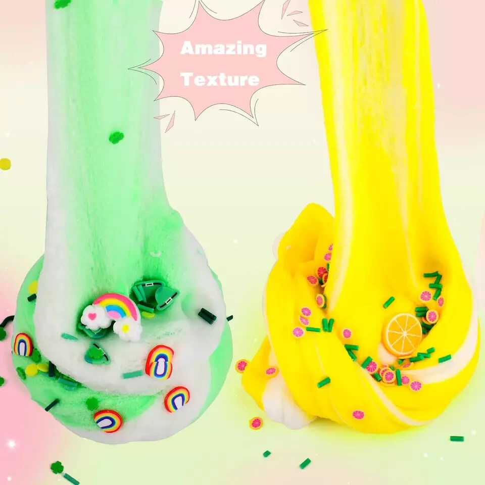 Cloud Slime Kit 5 Pack, with Peachybbies Rainbow Lemon Coffee Slime ...