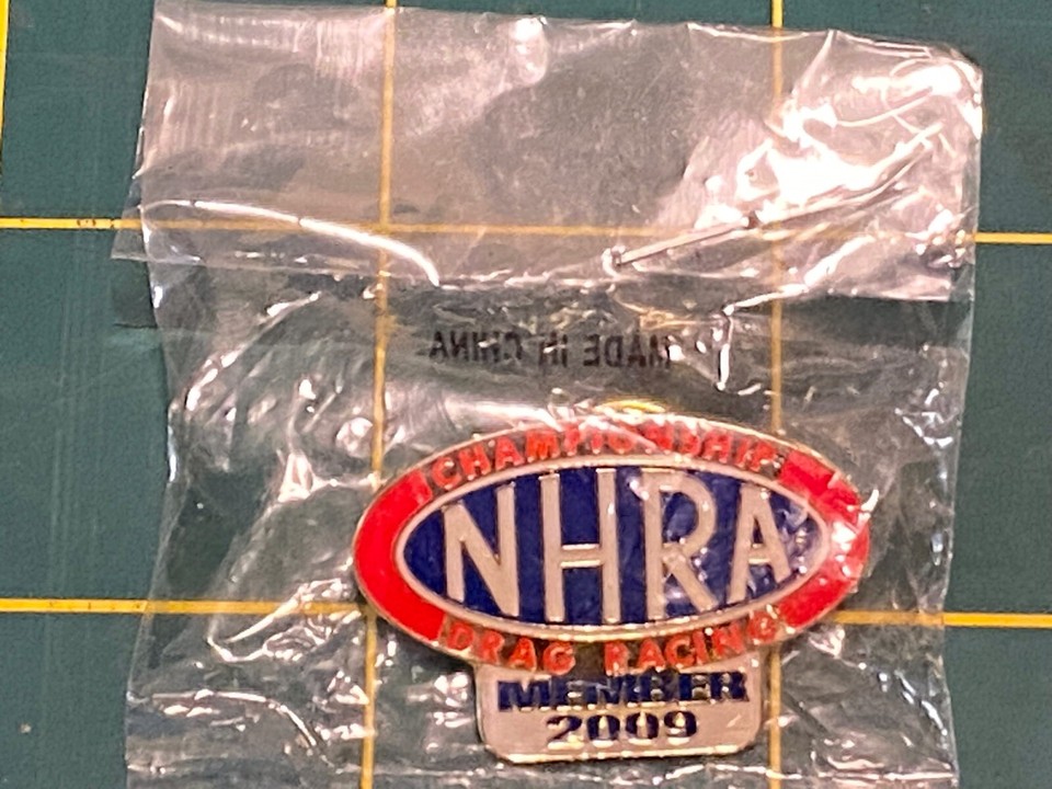 2009 NHRA OVAL LOGO MEMBER CHAMPIONSHIP DRAG RACING HAT LAPEL SOUVENIR ...