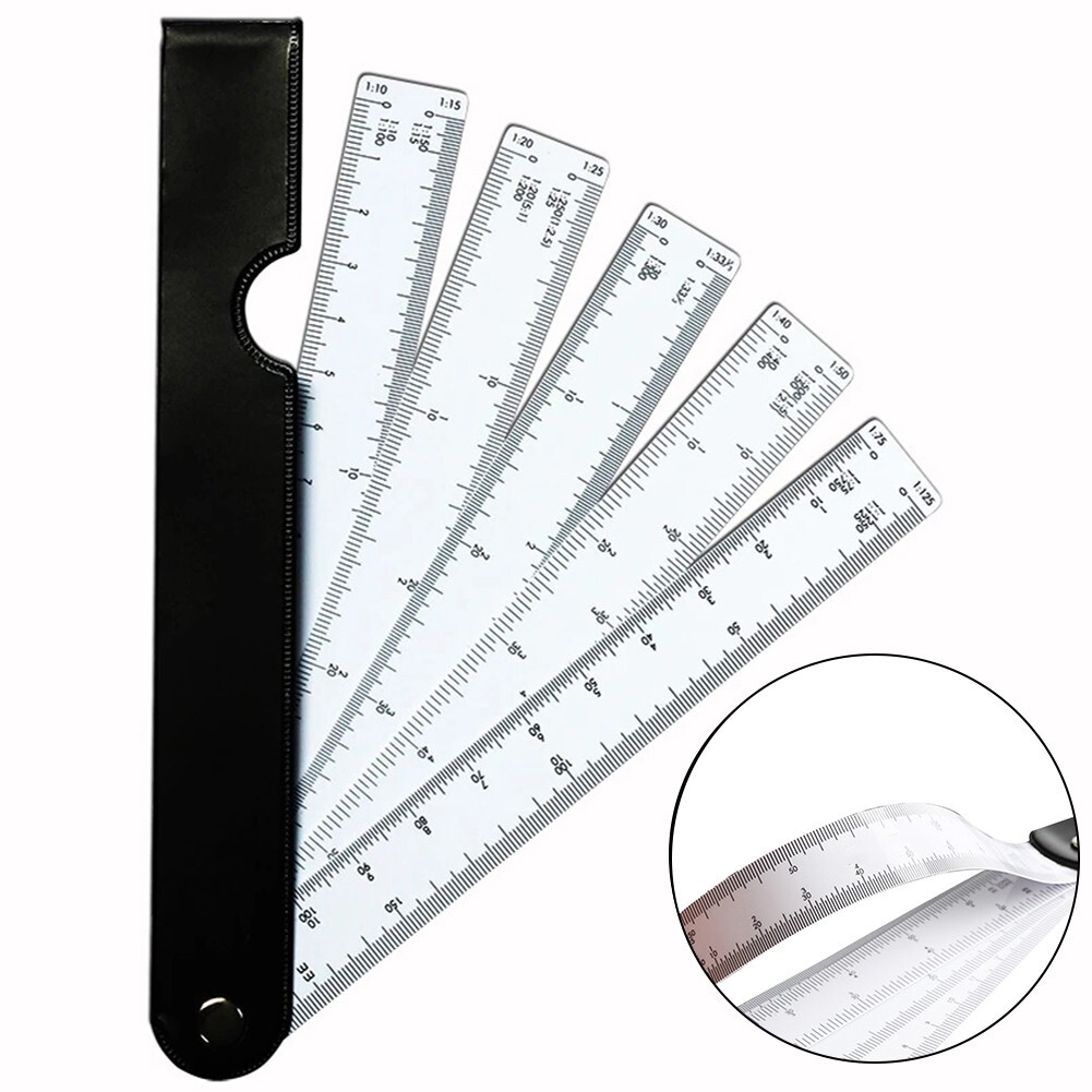 Clear Calibration Fan Shape Scale Ruler for Easy Measuring and Plotting ...