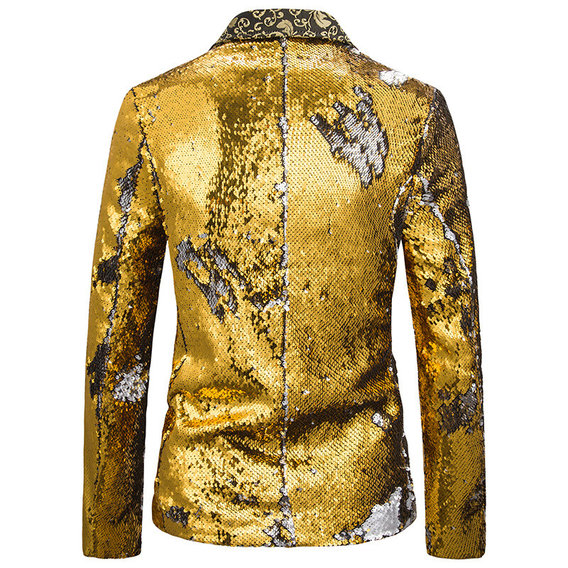 Men Jacket Sequin Glitter Blazer Suit Bling Men Tuxedo Club Gentleman ...