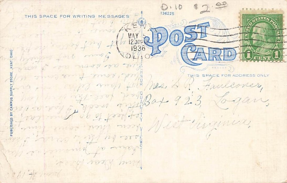 Postcard Prentice Memorial Gateway at Kent State University Kent Ohio ...